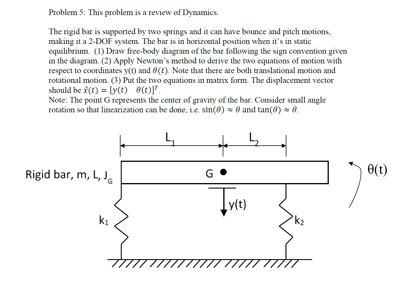 Solved Problem 5: This problem is a review of Dynamics. The | Chegg.com
