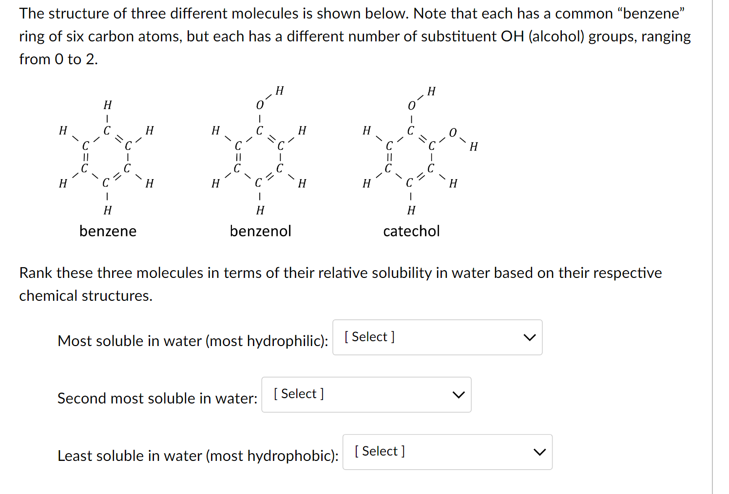 Solved The Structure Of Three Different Molecules Is Shown
