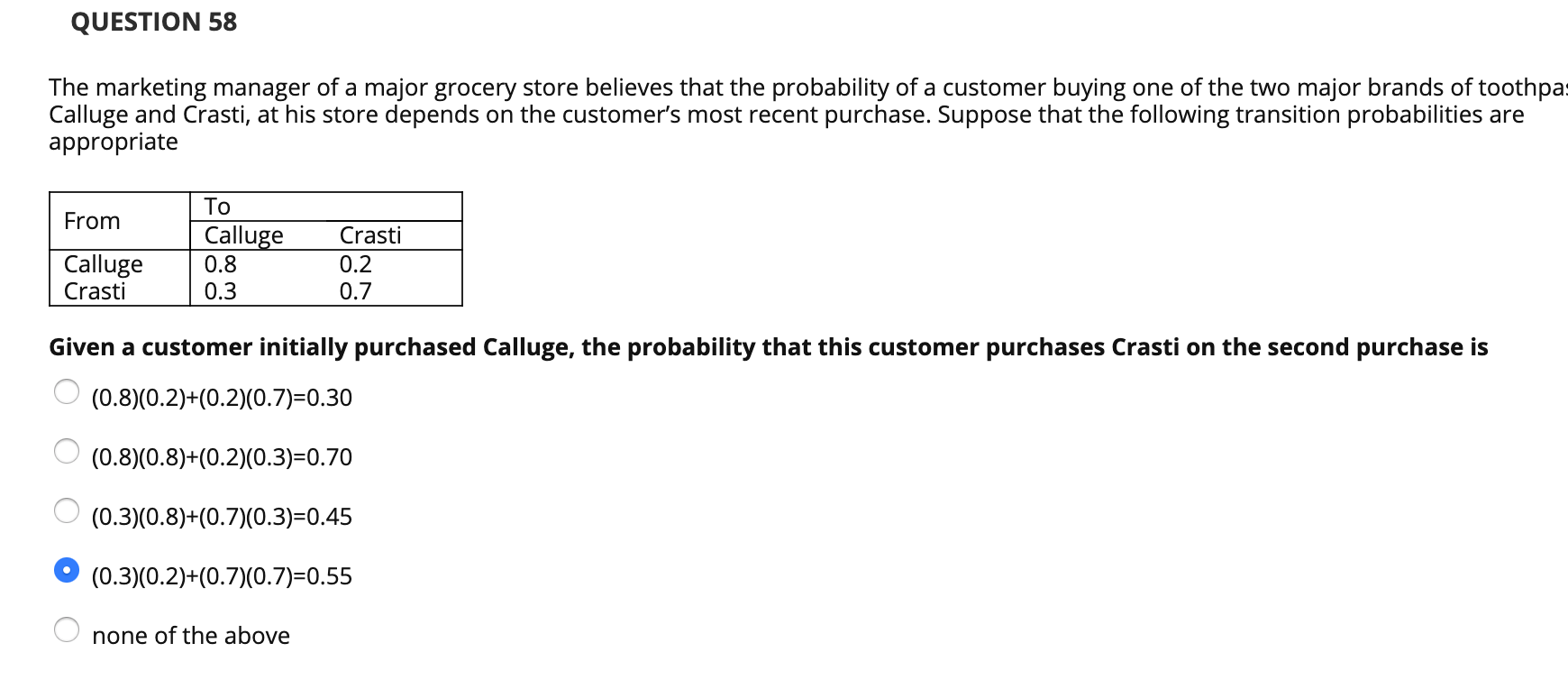 Solved QUESTION 55 The marketing manager of a major | Chegg.com