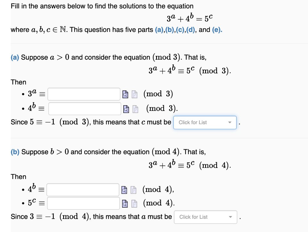 Solved Fill in the answers below to find the solutions to | Chegg.com