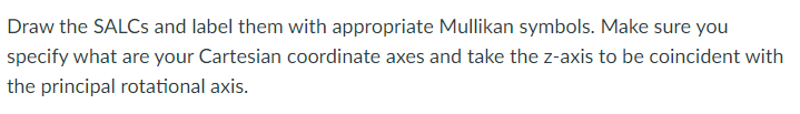 Solved II. Square planar geometry Draw the SALCs and label | Chegg.com