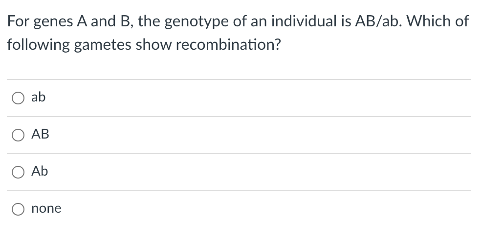 Solved For genes A and B, the genotype of an individual is | Chegg.com