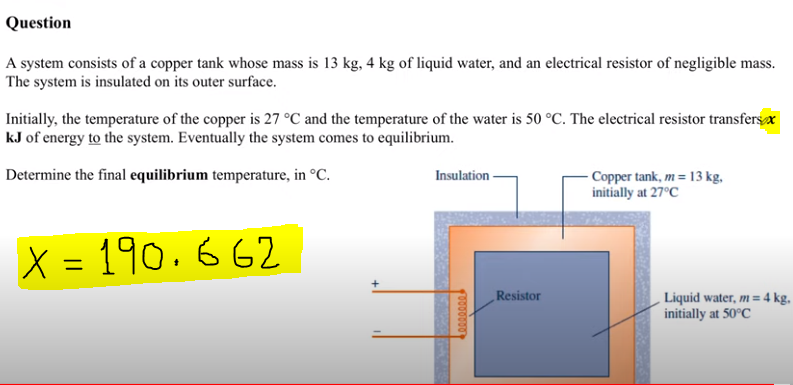Solved Question A system consists of a copper tank whose | Chegg.com