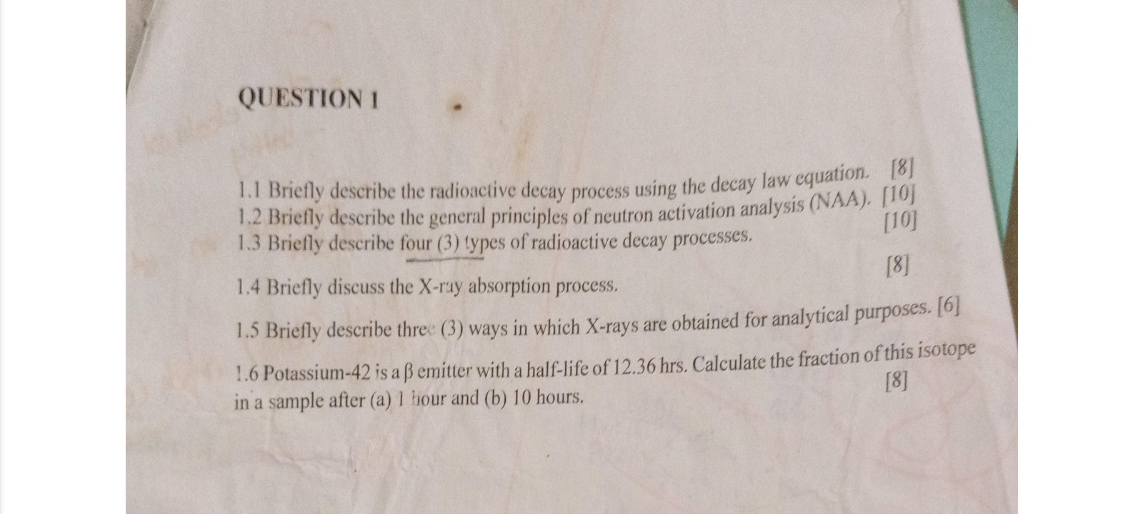 Solved QUESTION 11.1 ﻿Briefly describe the radioactive decay | Chegg.com