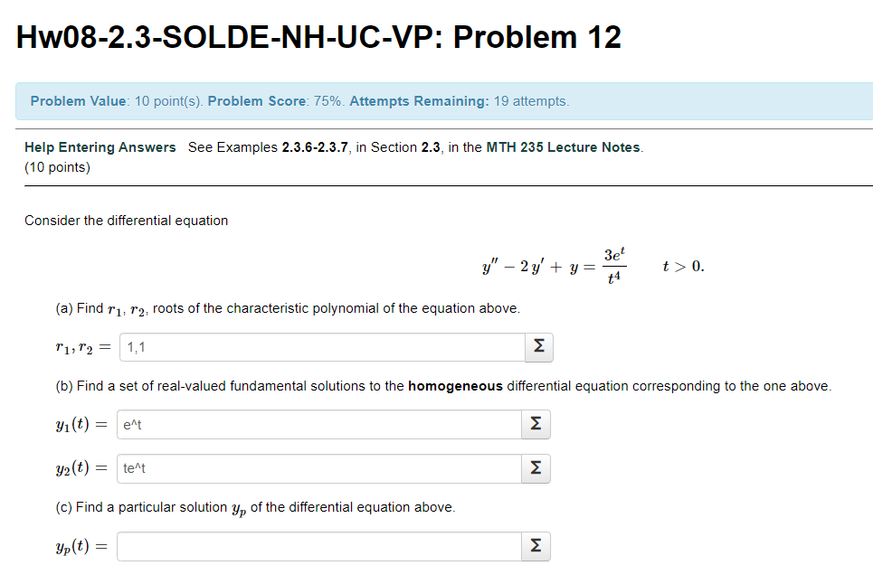 Solved Hw08-2.3-SOLDE-NH-UC-VP: Problem 12 Problem Value: 10 | Chegg.com