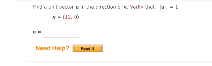 Solved Find a unit vector u in the direction of v. Verify | Chegg.com