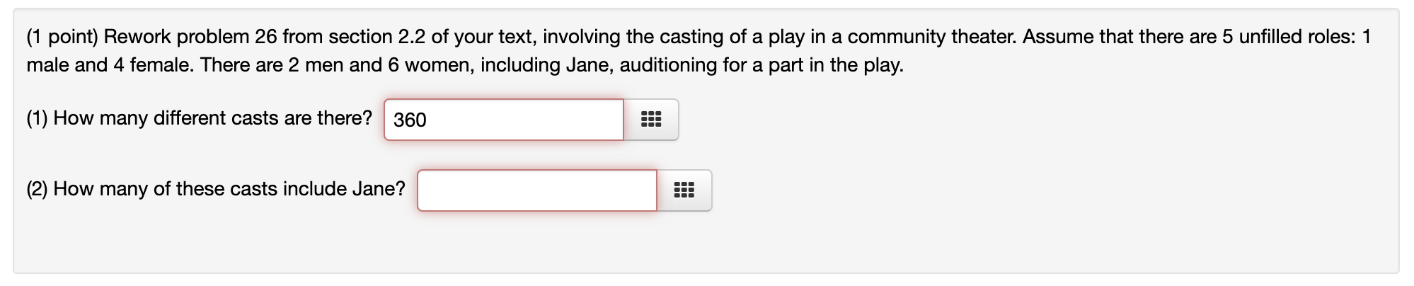 Solved (1 point) Rework problem 9 from section 2.2 of your | Chegg.com
