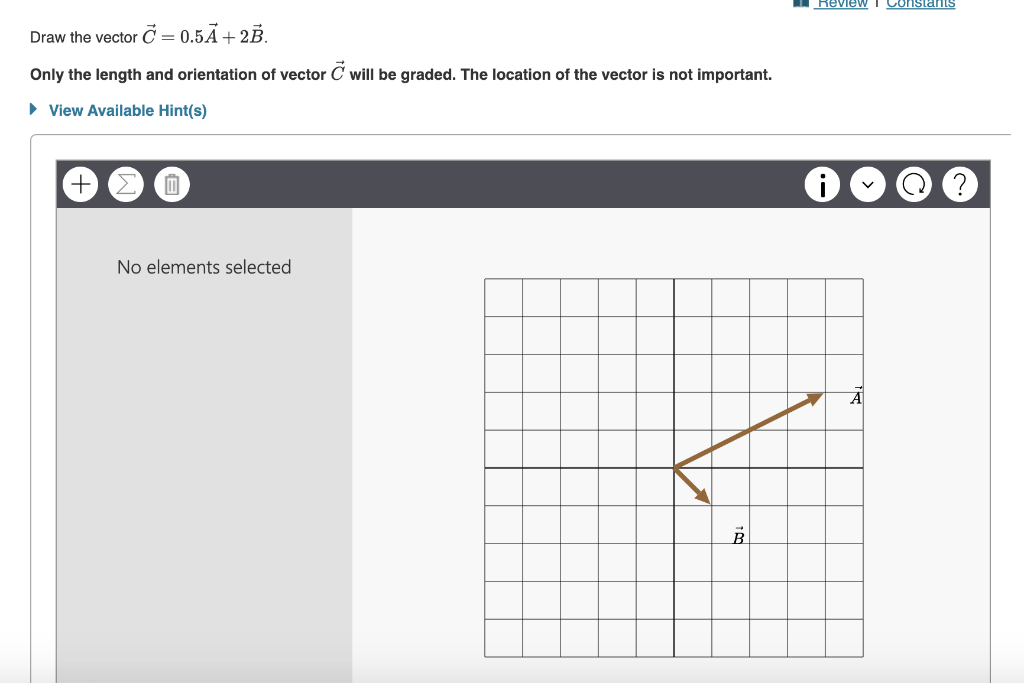 Solved 1 Review Constants Draw the vector C= A +2B. Only the | Chegg.com