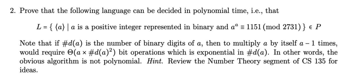 Solved Prove that the following language can be ﻿decided in | Chegg.com
