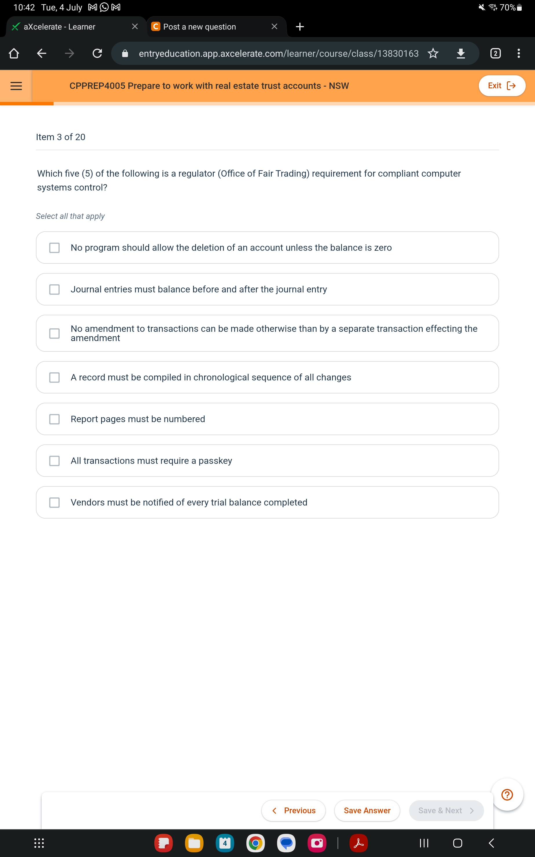 CPPREP4005 Which five (5) of the following is a | Chegg.com