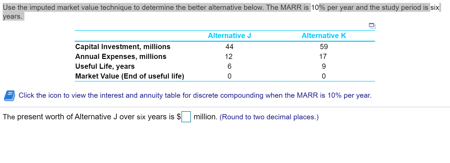 Solved Use the imputed market value technique to determine | Chegg.com