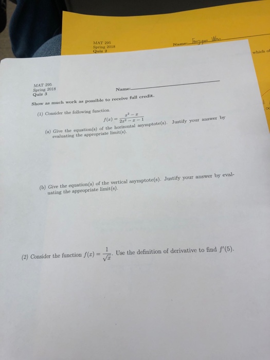 Solved 3x2-x-2 b) Let f(x) =5x2+4x-1 i) Find lim f(x) ii) | Chegg.com