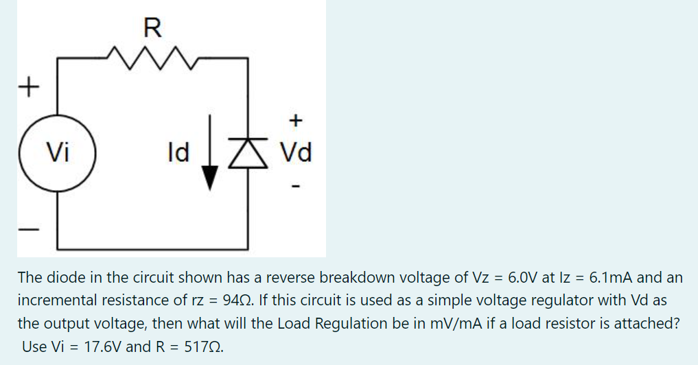 Solved The diode in the circuit shown has a reverse | Chegg.com