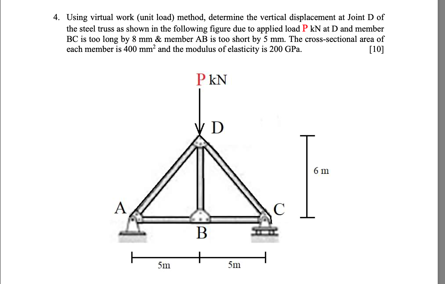 Solved 4. Using virtual work (unit load) method, determine | Chegg.com