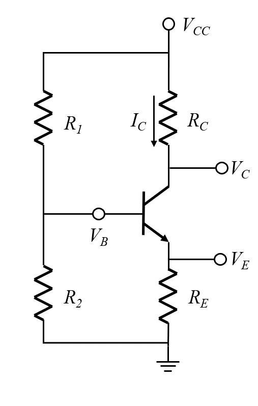 Solved Consider the voltage divider polarized transistor VBE | Chegg.com