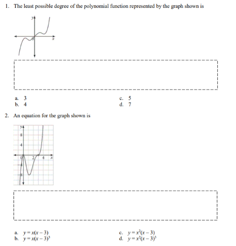 Solved 1. The least possible degree of the polynomial | Chegg.com