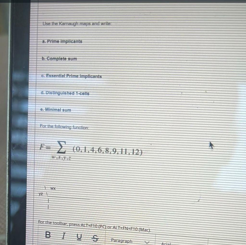 Solved Use the Karnaugh.maps and write a. Prime implicants | Chegg.com