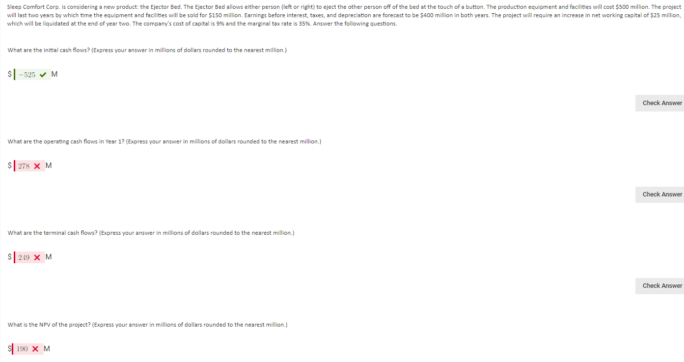 Solved Sleep Comfort Corp. is considering a new product: the | Chegg.com