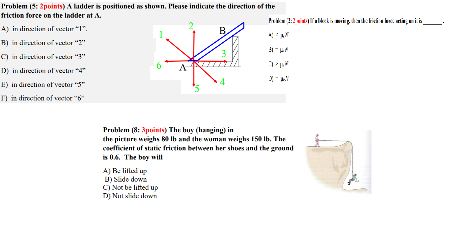 Solved Problem (5: 2points) A ladder is positioned as shown. | Chegg.com