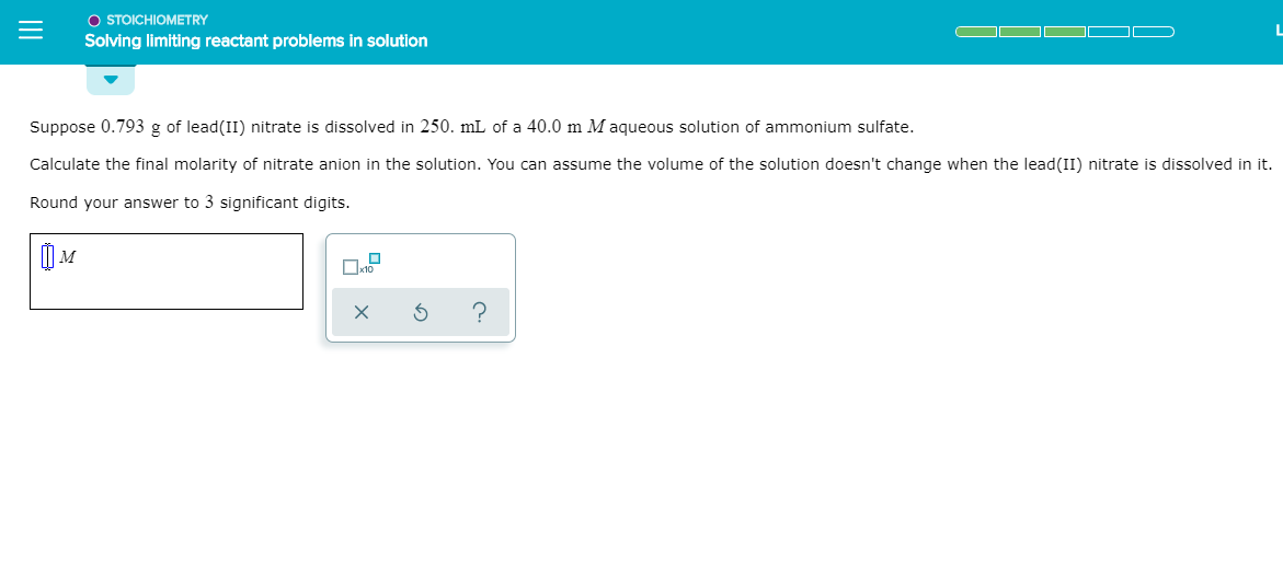 Solved O STOICHIOMETRY Solving limiting reactant problems in | Chegg.com