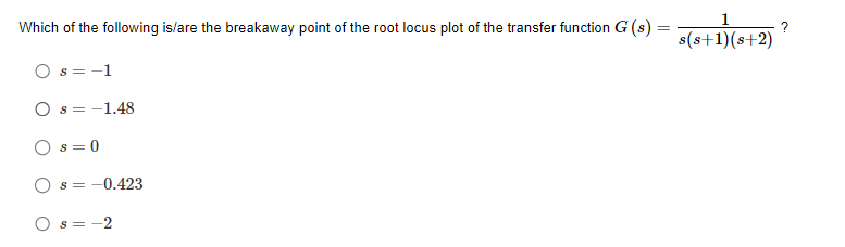 Solved Which of the following is/are the breakaway point of | Chegg.com