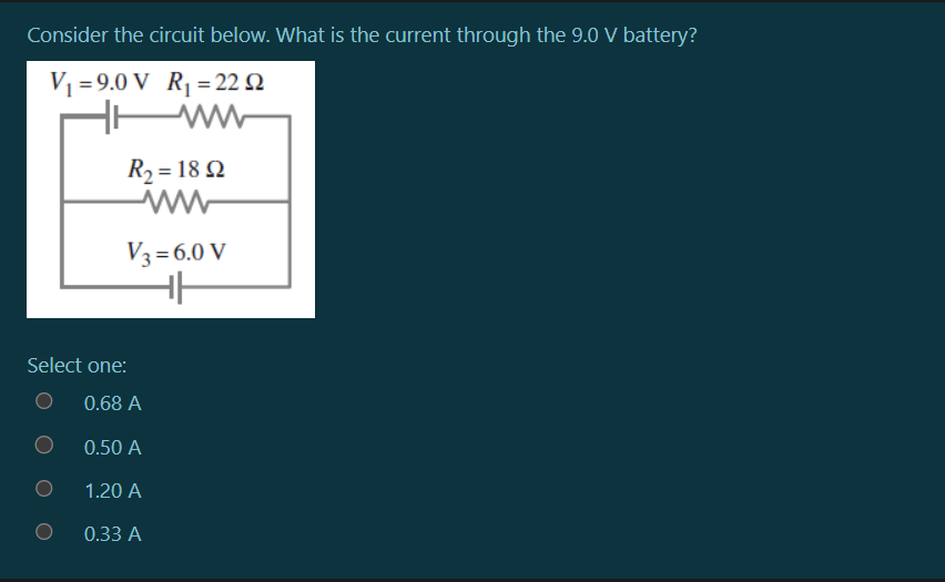 Solved Consider the circuit below. What is the current | Chegg.com
