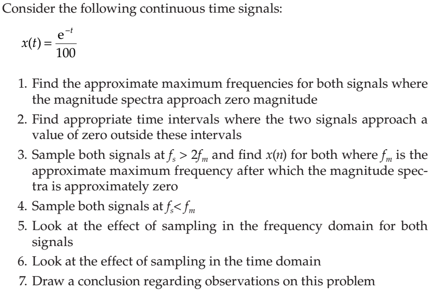 Solved Consider the following continuous time signals: et | Chegg.com