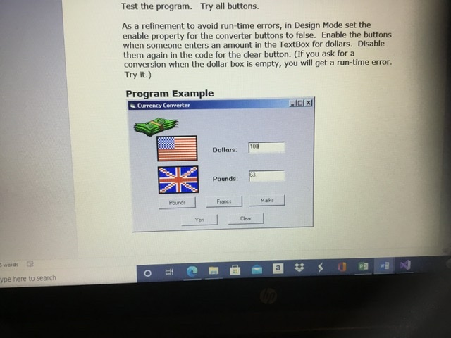 Solved How do I create a currency converter in Visual | Chegg.com