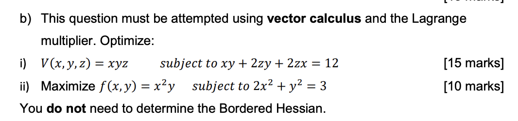 Solved b) This question must be attempted using vector | Chegg.com