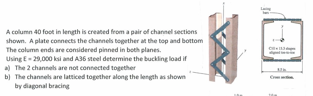 Solved Lacing bars A column 40 foot in length is created | Chegg.com