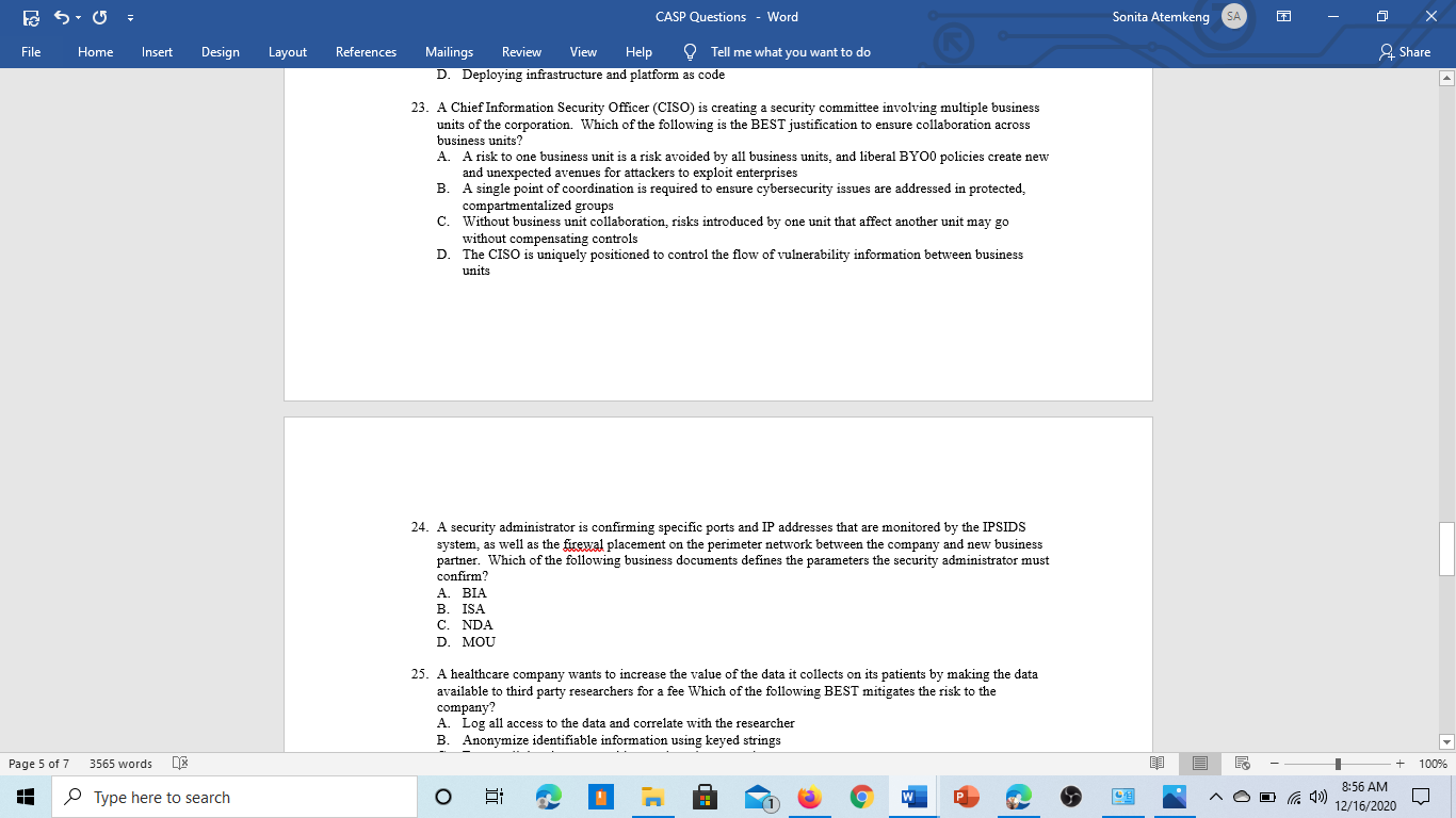 Please answer the following questions for CASP | Chegg.com