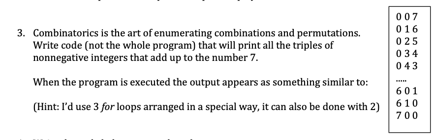 Solved 0 0 7 016 3. Combinatorics is the art of enumerating | Chegg.com