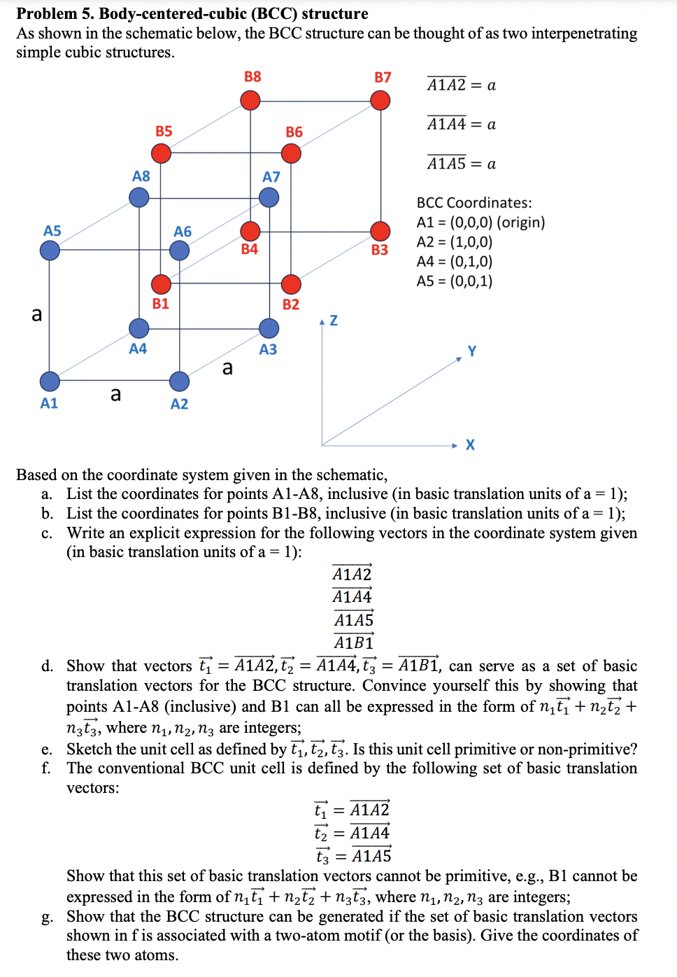 Solved Problem 5. ﻿Body-centered-cubic (BCC) ﻿structureAs | Chegg.com