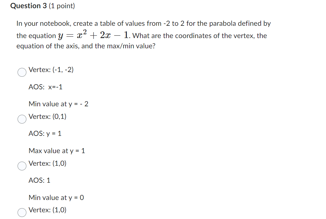 Solved The value of the second differences for the quadratic | Chegg.com