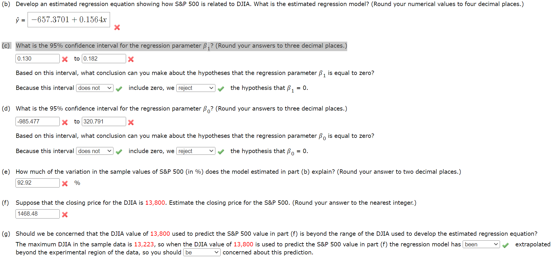 price for the DJIA and the S\&P 500 for 15 weeks of a | Chegg.com