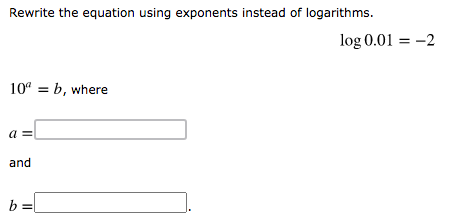 Solved Rewrite the equation using exponents instead of | Chegg.com