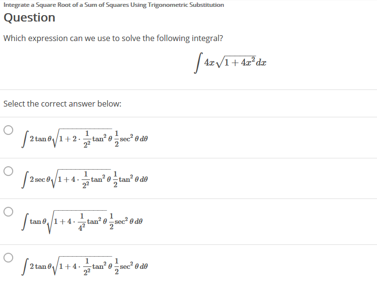 Solved Integrate a Square Root of a Sum of Squares Using | Chegg.com
