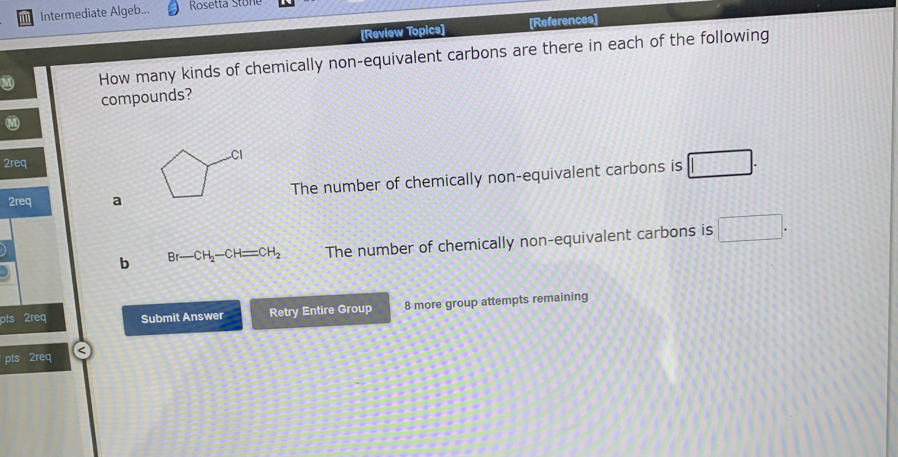 Solved How many kinds of chemically non-equivalent carbons | Chegg.com