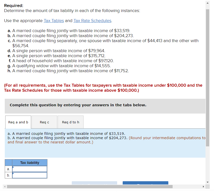Solved Required: Determine the amount of tax liability in | Chegg.com