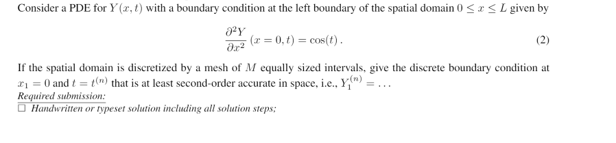 Solved Consider a PDE for Y (x, t) with a boundary condition | Chegg.com