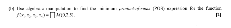 Solved (b) Use algebraic manipulation to find the minimum | Chegg.com