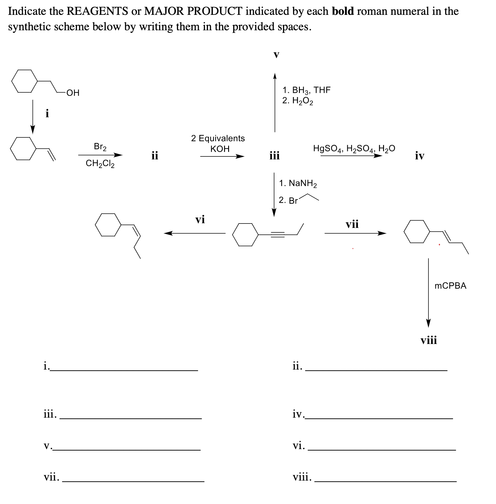 Solved Indicate the REAGENTS or MAJOR PRODUCT indicated by | Chegg.com