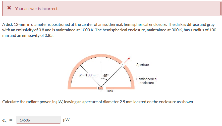 Solved A disk 12−mm in diameter is positioned at the center | Chegg.com