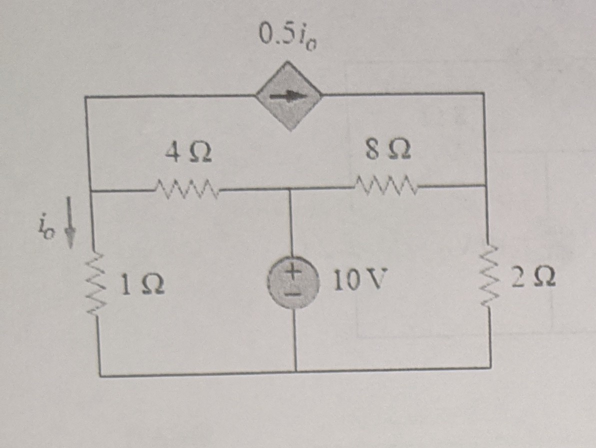 Solved Find i0 in the following circuit using nodal and mesh | Chegg.com