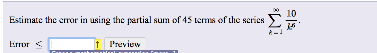 Solved Estimate the error in using the partial sum of 45 | Chegg.com