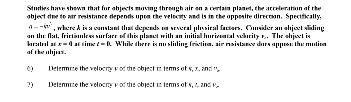 Solved Studies have shown that for objects moving through | Chegg.com