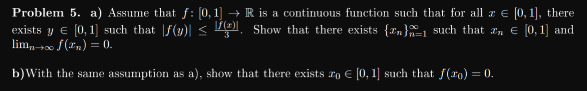 Solved Problem 5. a) Assume that f:[0,1]→R is a continuous | Chegg.com