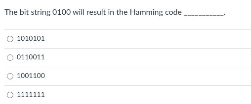 Solved The Bit String 0100 Will Result In The Hamming Code 2900