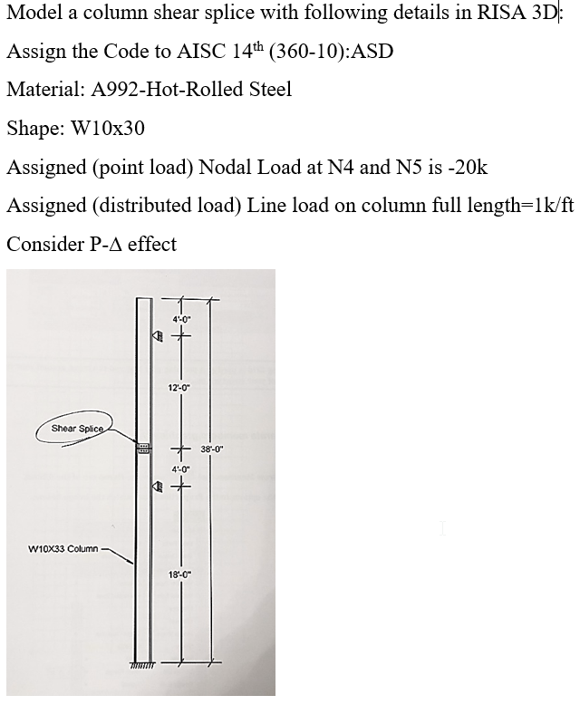 Model a column shear splice with following details in | Chegg.com