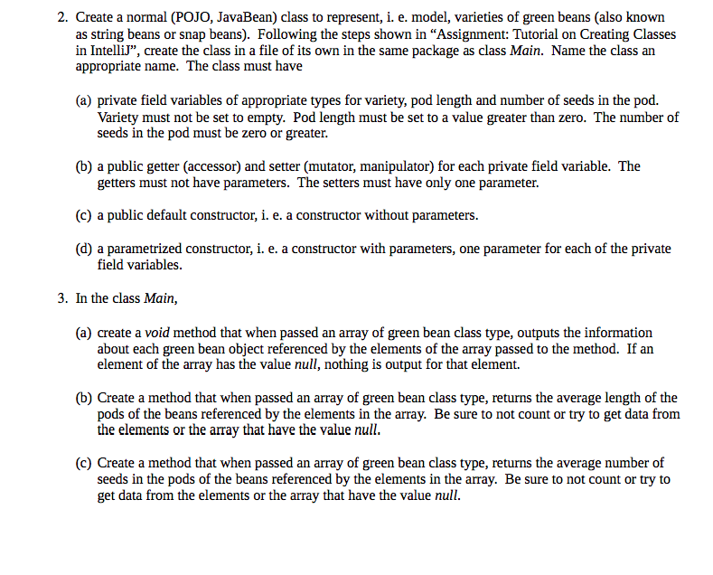 Solved 2. Create a normal (POJo, JavaBean) class to | Chegg.com